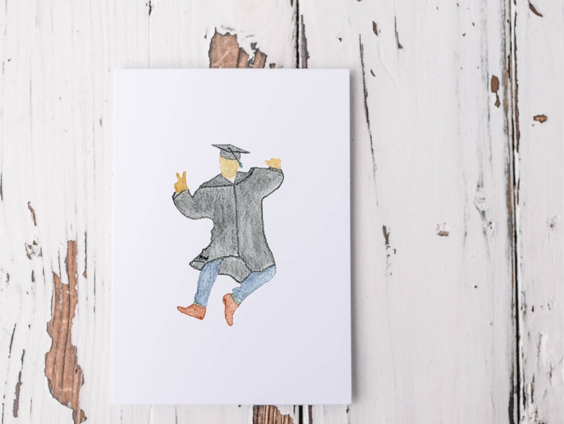 Hand Painted Graduation Card for College or High School Watercolor ...