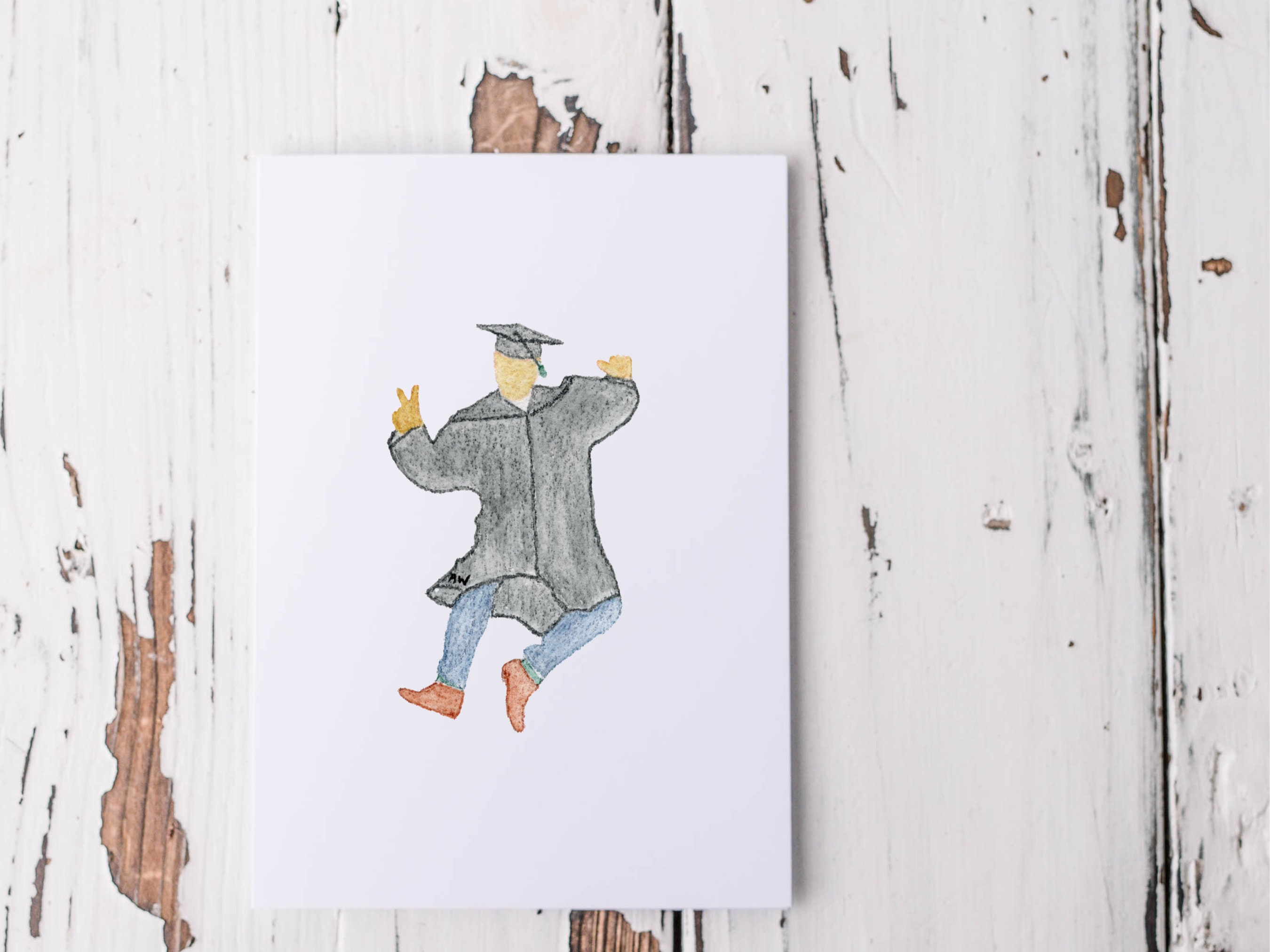 Hand Painted Graduation Card for College or High School Watercolor ...