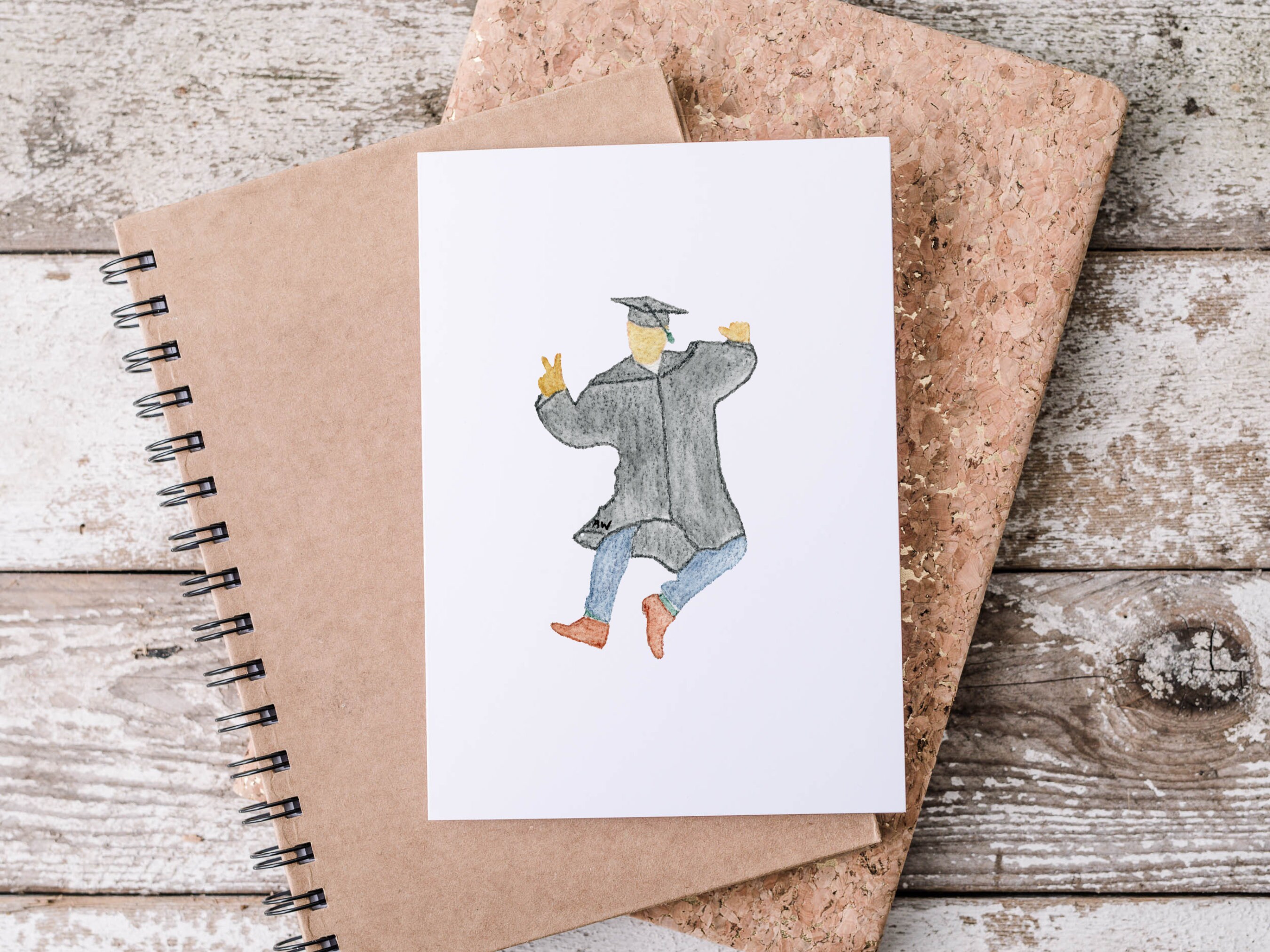 Hand Painted Graduation Card for College or High School Watercolor ...