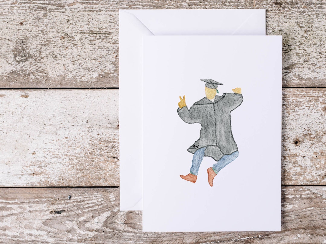 Hand Painted Graduation Card for College or High School Watercolor ...