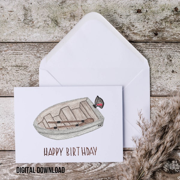 Dad Boat Birthday Card - Etsy