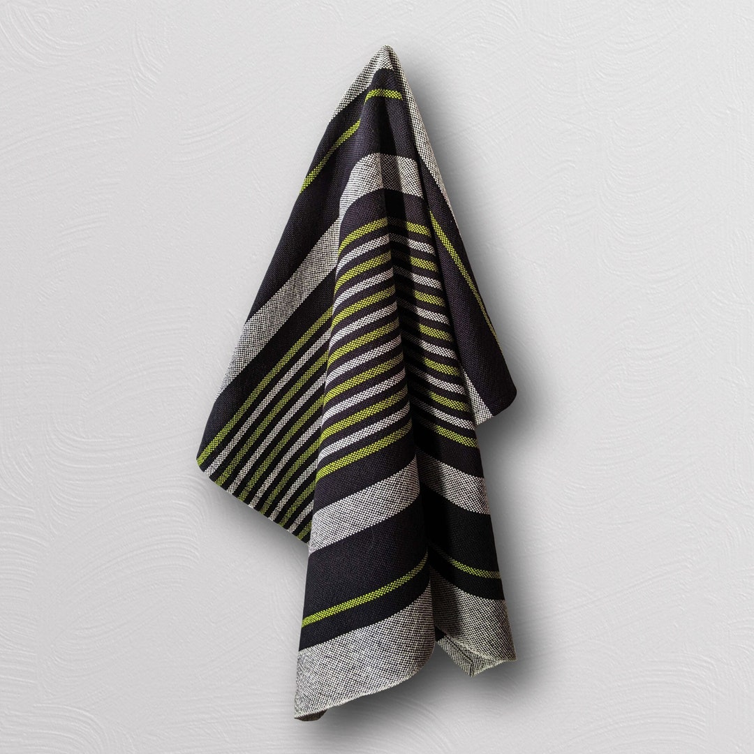 Handwoven Cotton Tea Towel Kitchen Tea Towel Green and - Etsy