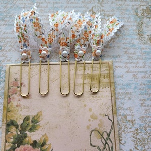Vintage Embellished Clips, Junk Journal, Stationary, Bookmarks ...