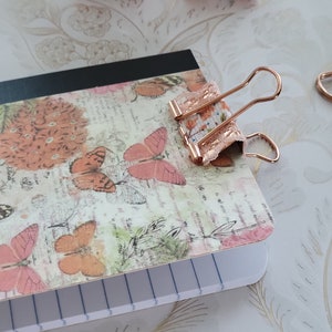 Embellished Binder Clip Pink Rose Metal Office School Binder Clip Set ...