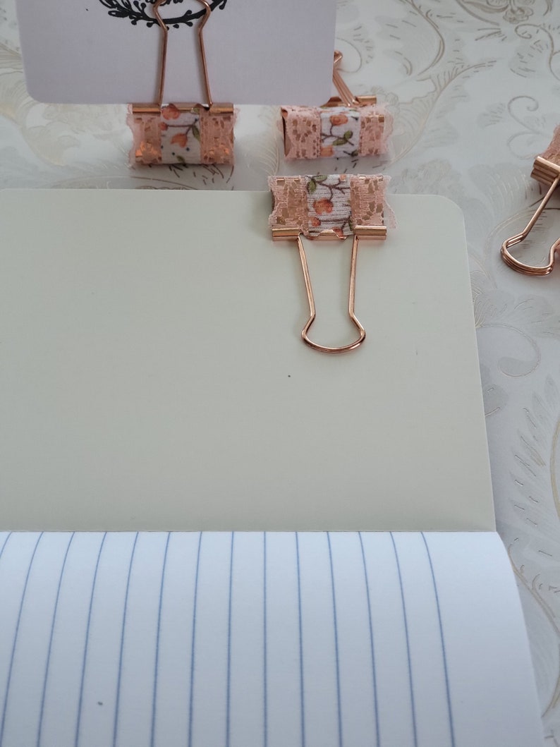Embellished Binder Clip Pink Rose Metal Office School Binder - Etsy