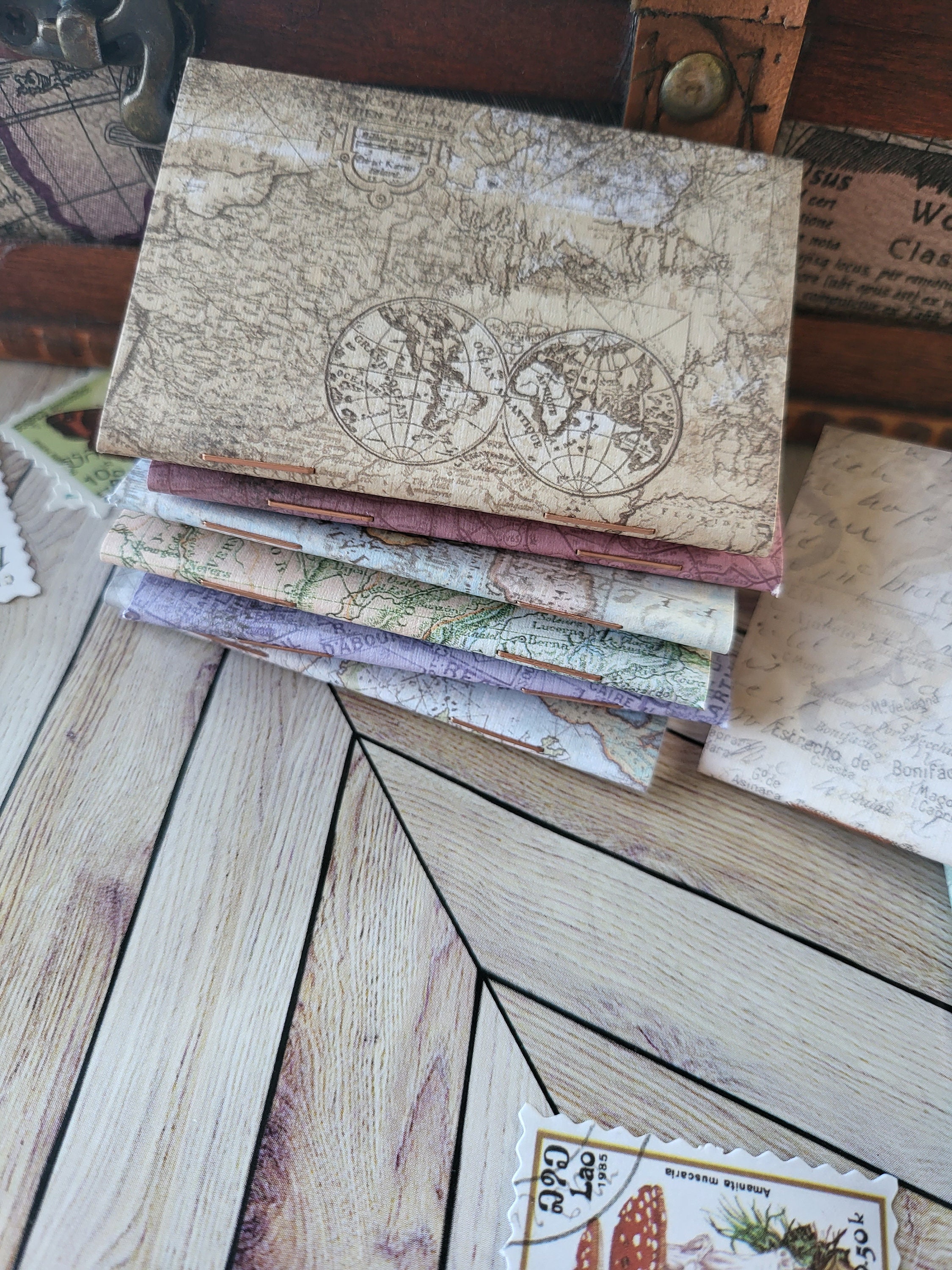 2 X3mini Map Assorted Covers Mini Notebook/ Tiny Notepads / Slim ...