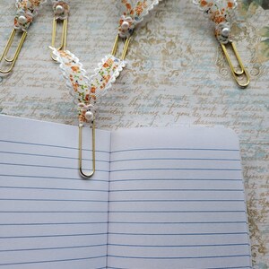 Vintage Embellished Clips, Junk Journal, Stationary, Bookmarks ...