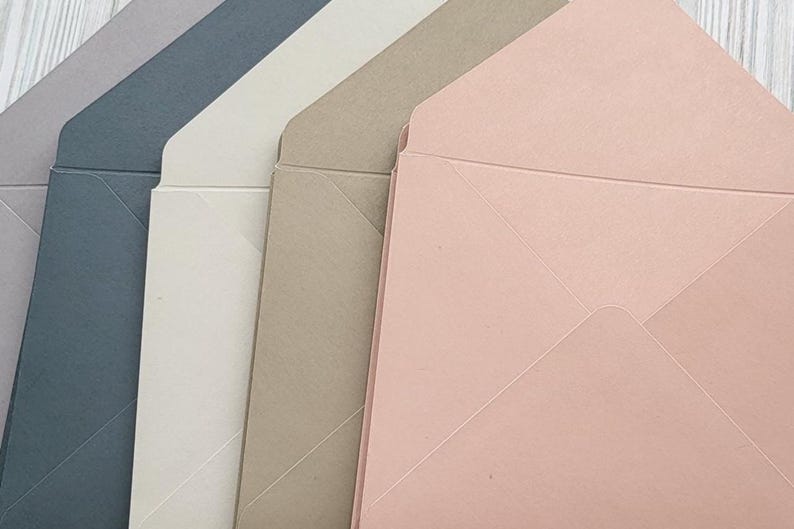 25 Heavyweight A2 Envelopes: Peach, Cream & Tan Euro Flap - Etsy