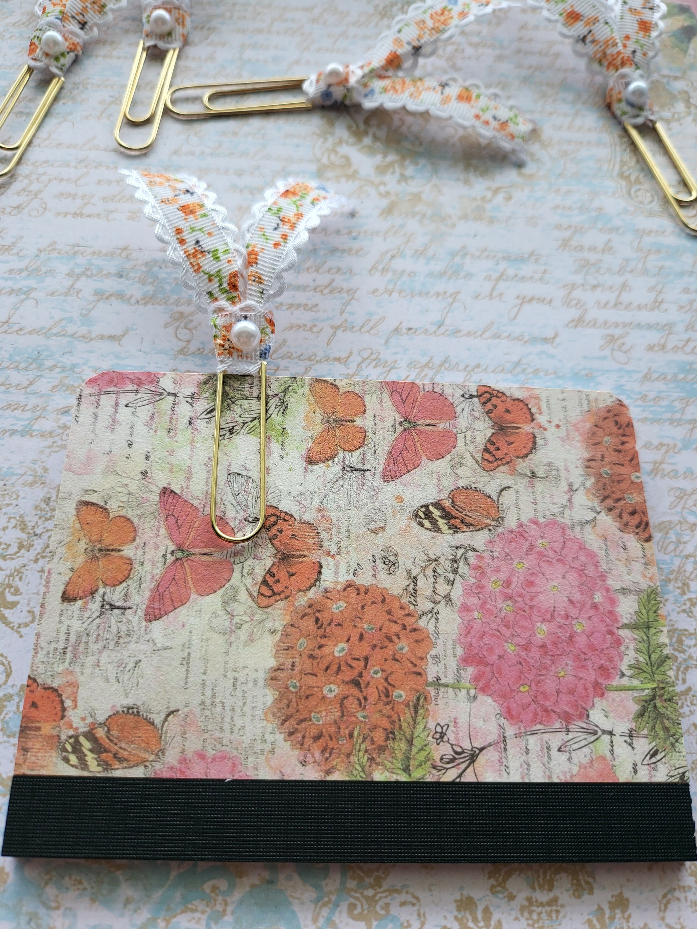 Vintage Embellished Clips, Junk Journal, Stationary, Bookmarks ...