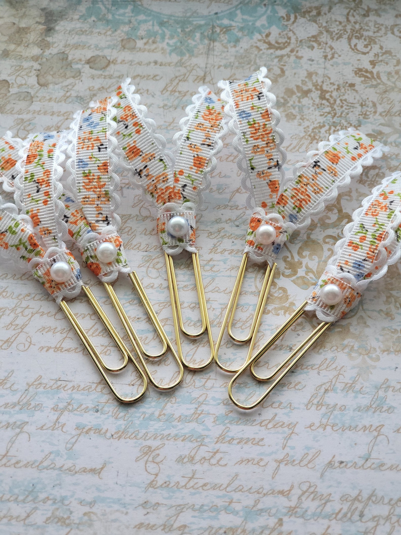 Vintage Embellished Clips, Junk Journal, Stationary, Bookmarks ...