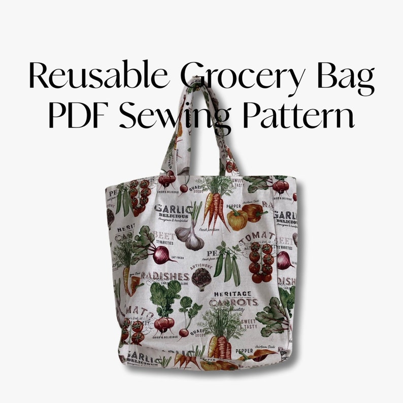 Shopping Bag Sewing Pattern/us Letter/eco Friendly Grocery Bag Pattern ...