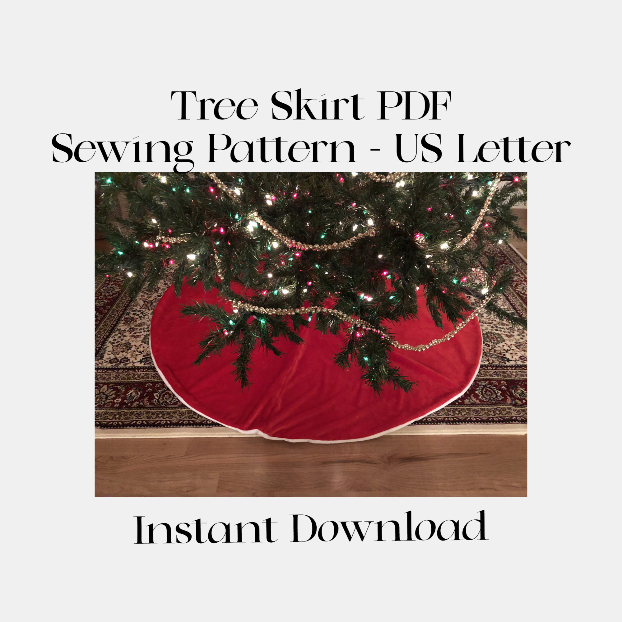 Christmas Tree Skirt PDF Sewing Pattern/us Letter/a4/holiday Tree Skirt ...
