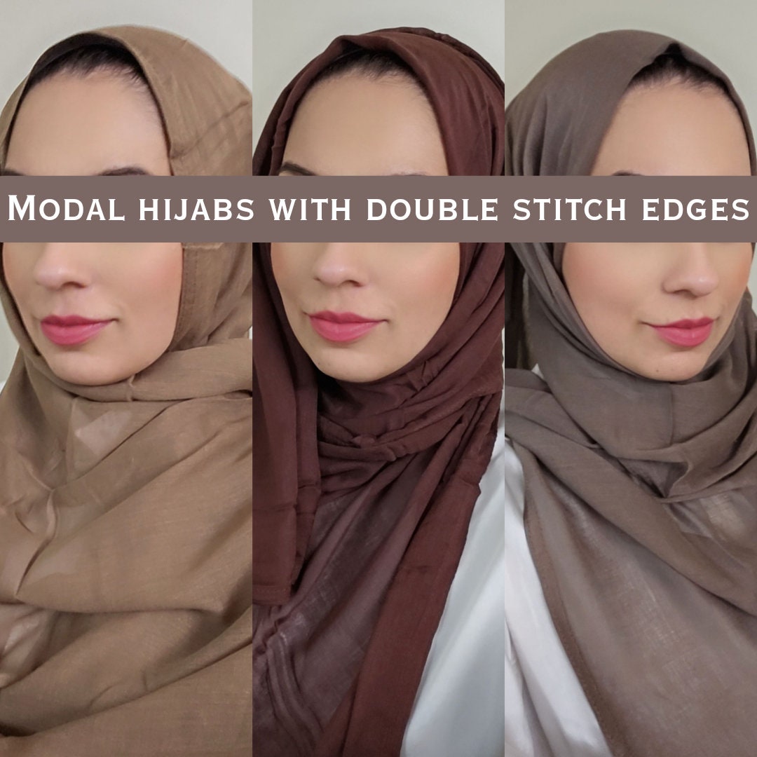 MODAL HIJABS Premium Double Stitched Edges Gift for Her Hijab Modal ...