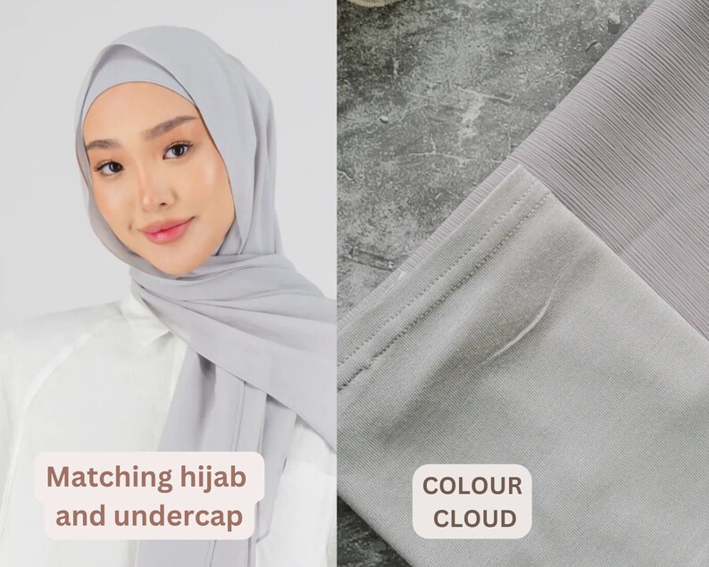HIJAB & CAP Set Chiffon Scarves and Undercap Jersey Set Shawl - Etsy