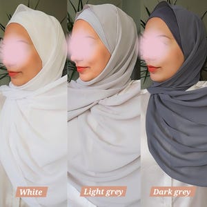 HIJAB & CAP Set Chiffon Scarves and Undercap Jersey Set Shawl Matching ...