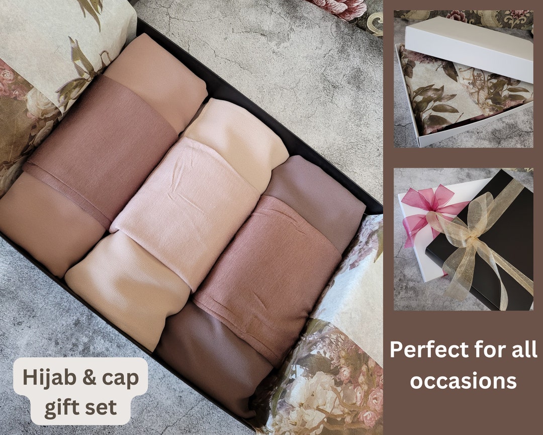 Hijab Cap Set Gift Box Chiffon Hijabs Gift for Her - Etsy