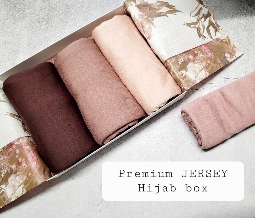 PREMIUM Hijab Gift Set Box JERSEY Hijab Set Box Gift for Her, Jersey ...