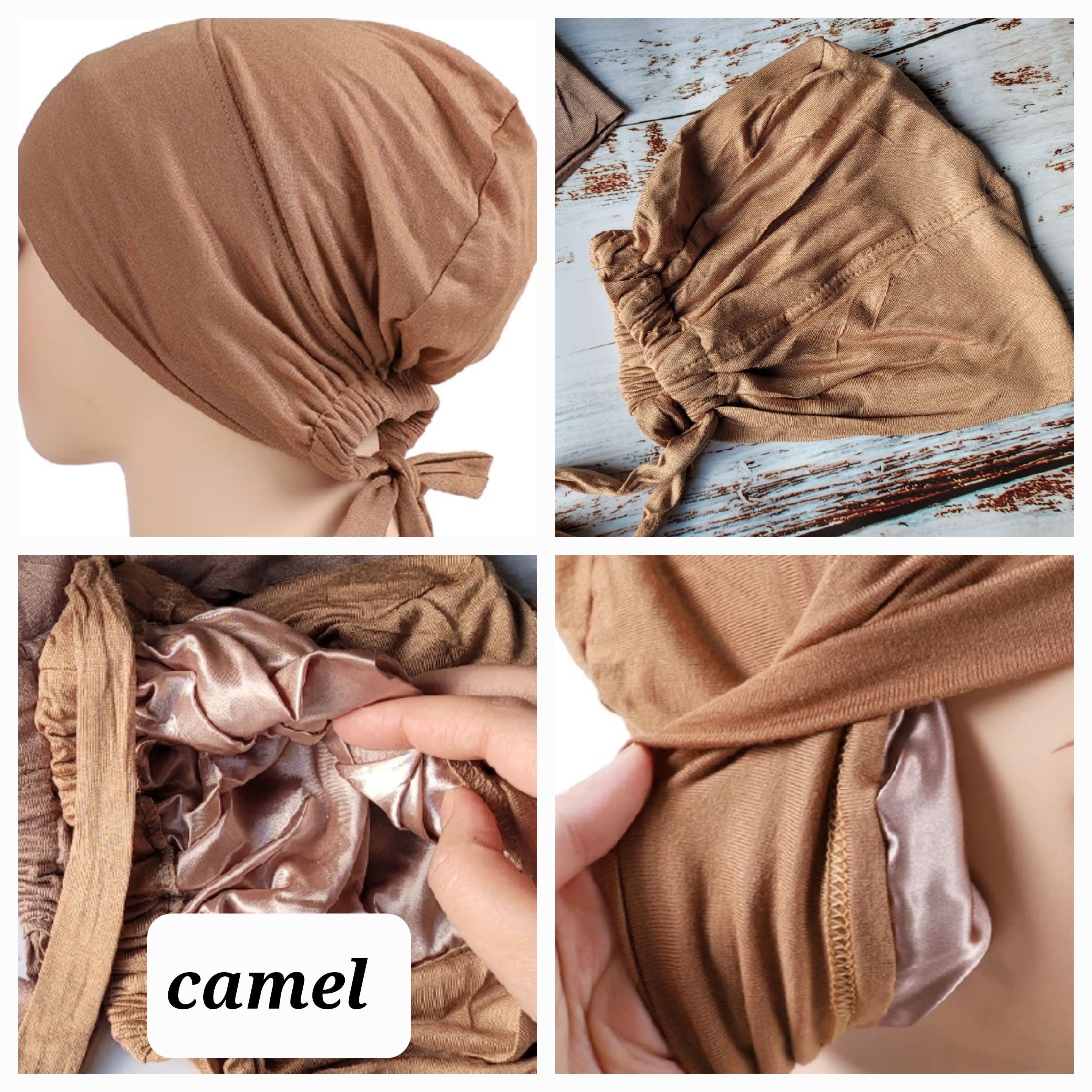 Satin Lined Undercap Hijab Scarf Satin Sleep Cap Silk - Etsy UK