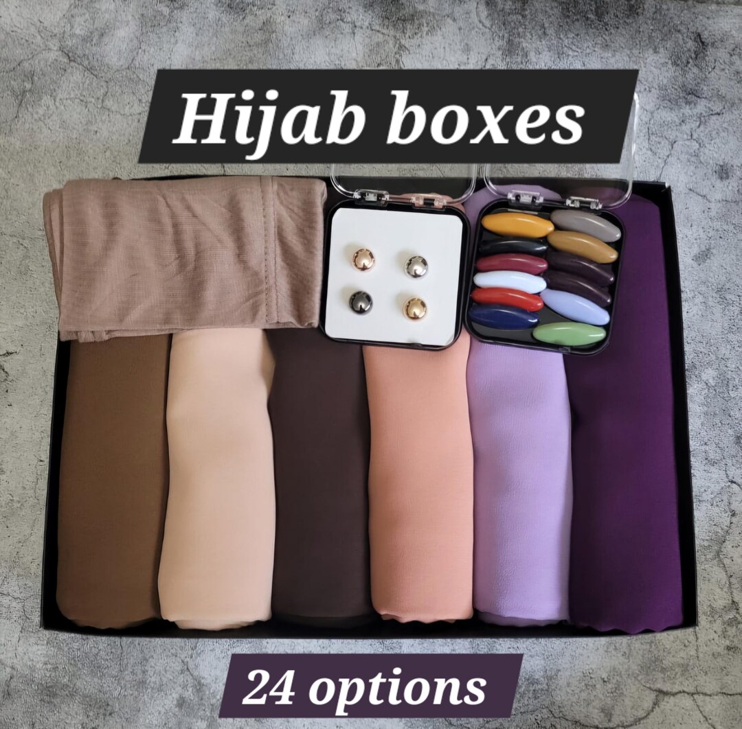 Hijab Gift Set CHIFFON Hijab Box Gift for Her Chiffon Hijab Gift Set ...