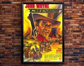 Chisum 1970 John Wayne Cult Western Movie Poster Reprint 18x12 Inches ...