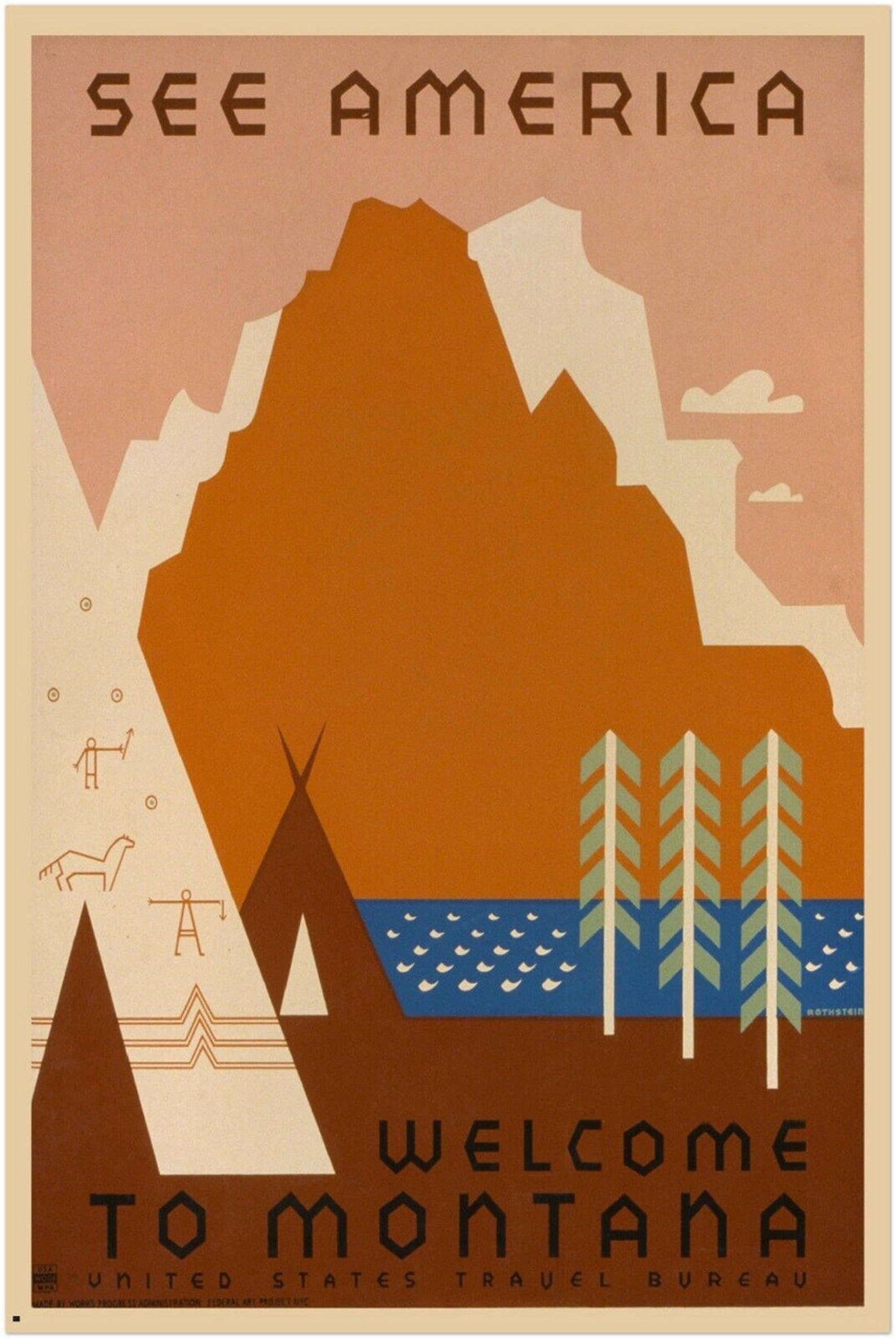See America Montana 2 Vintage National Park Service Poster - Etsy