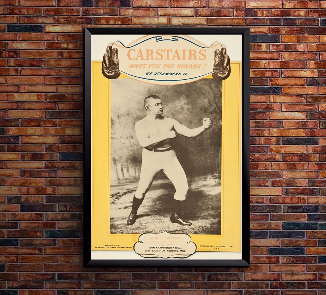 John L Sullivan 1950s Vintage Boxing Advertising Poster - Etsy UK
