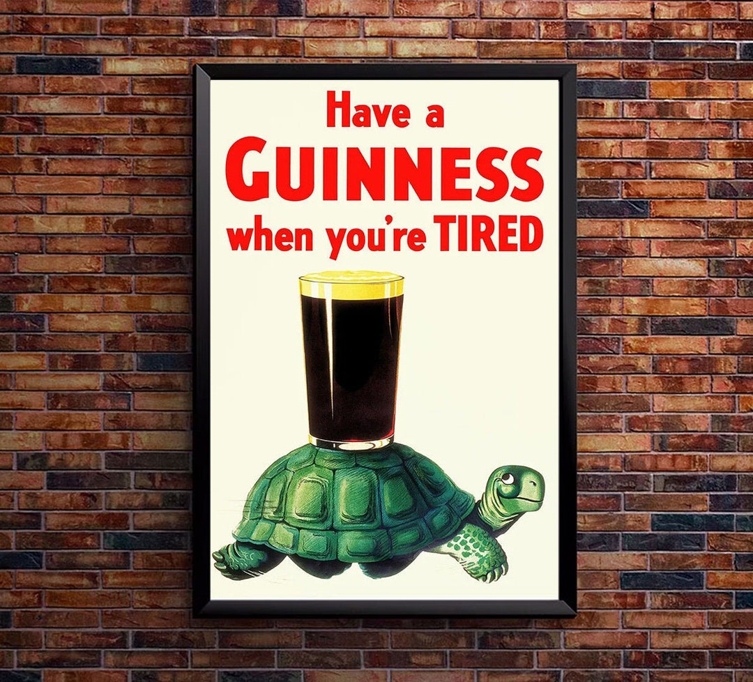 Have a Guinness Turtle Vintage Advertising Poster Beer and Wine Print ...