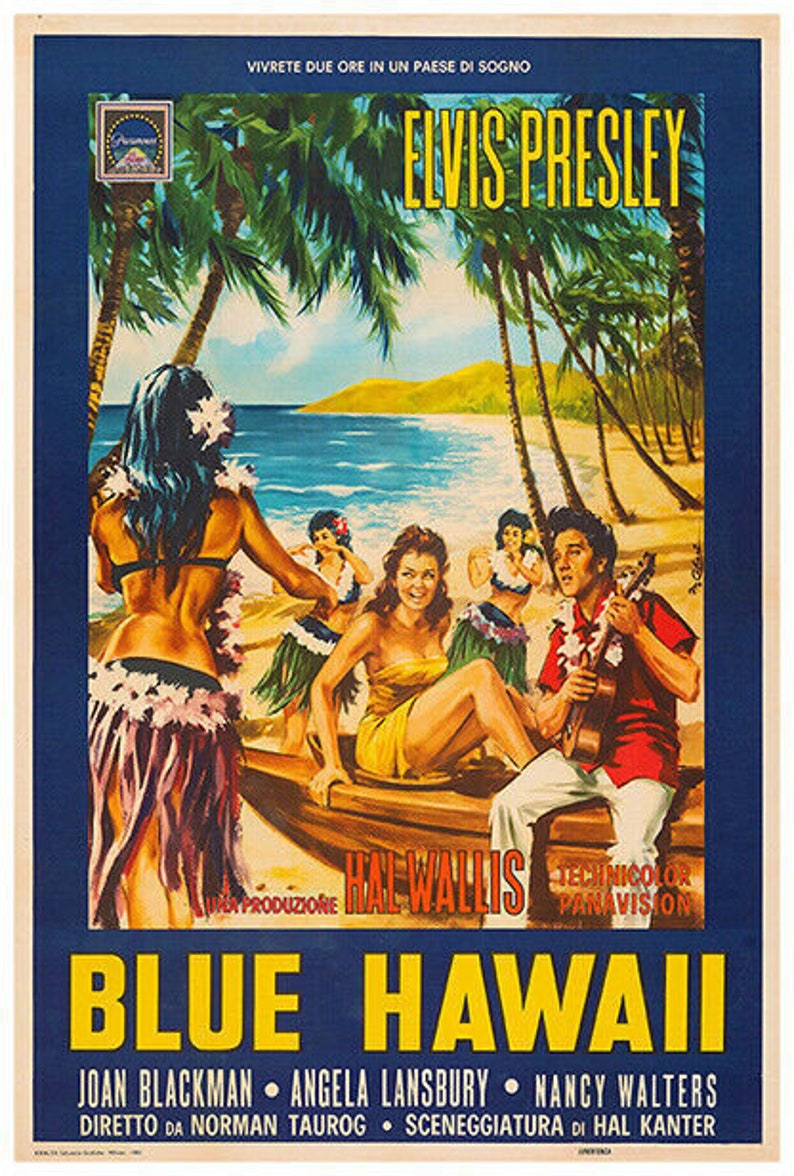 Blue Hawaii Elvis Presley 1963 Movie Poster Italian Version - Etsy