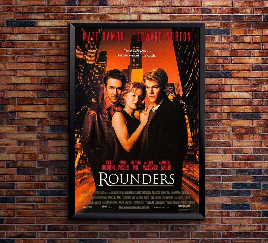 Rounders Matt Damon Ed Norton US Release Version Movie Poster - Etsy