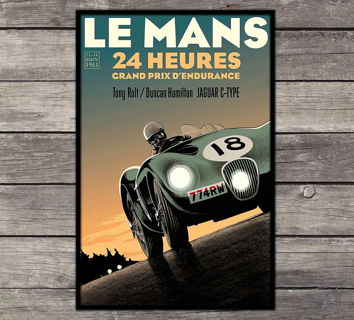 Le Mans 24 Heures 1953 Vintage Auto Racing Poster - Etsy