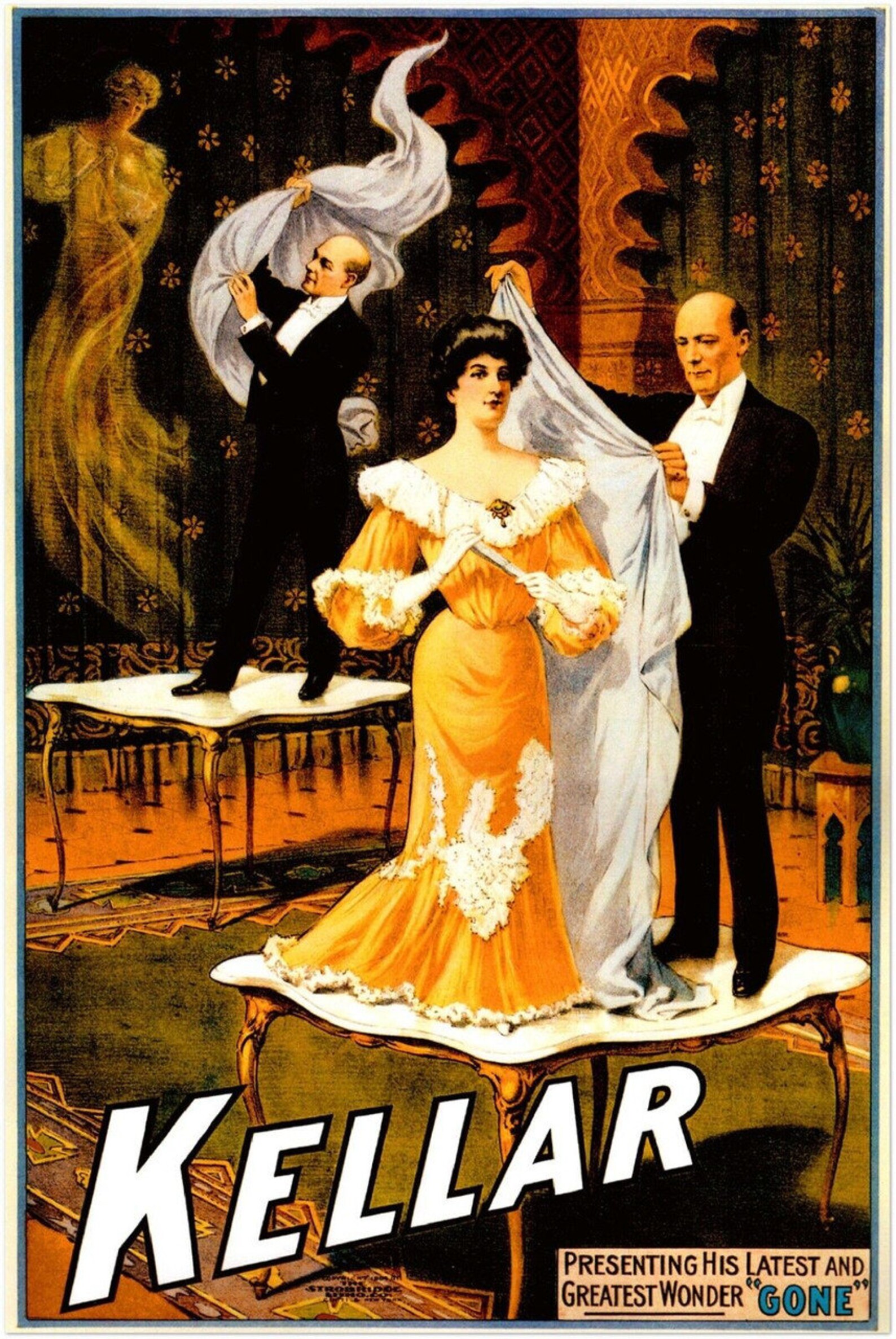 Vintage Magician Poster Kellar 4 Magic Themed Wall Art Print - Etsy