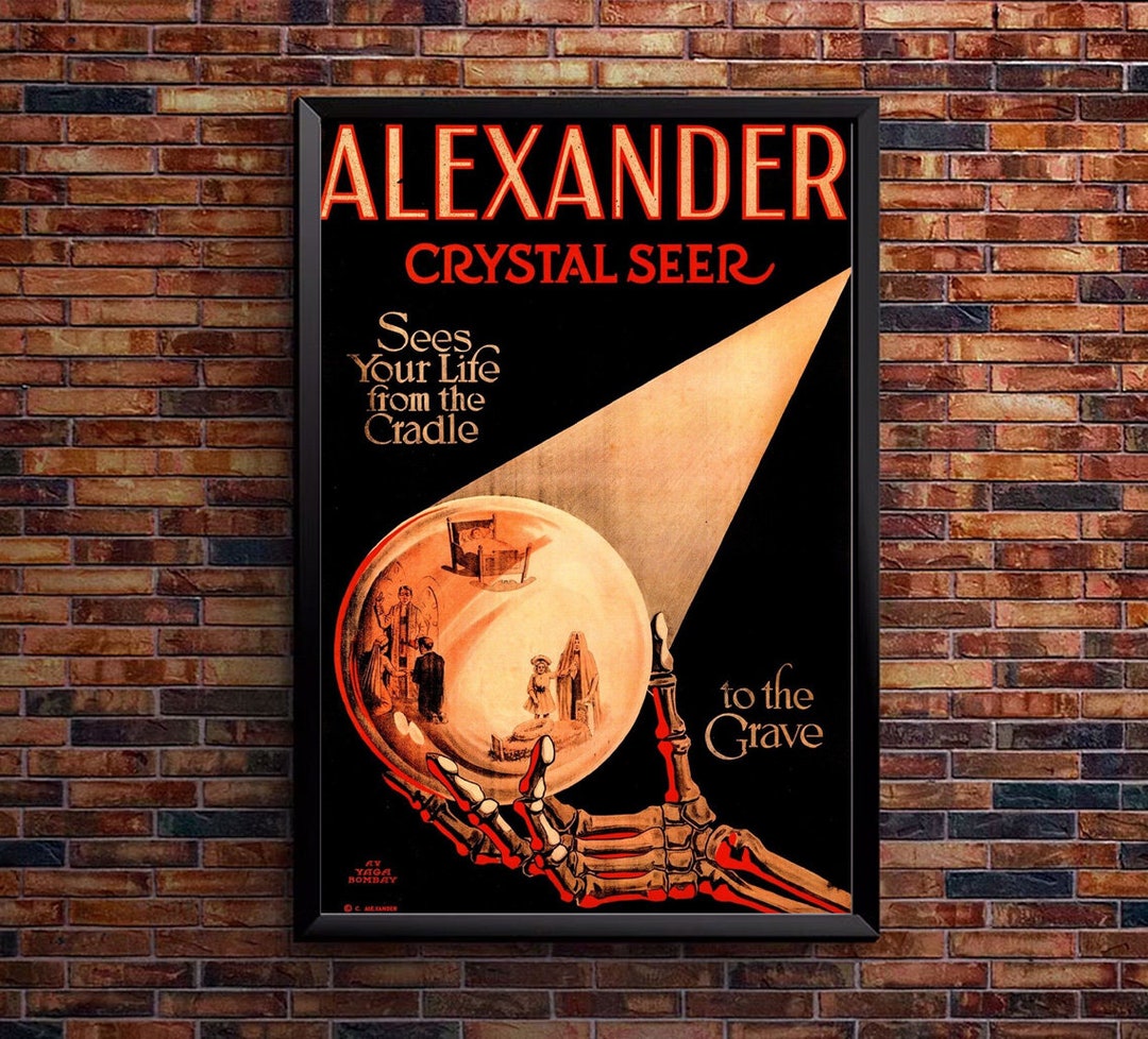 Vintage Magician Poster Alexander Magic Themed Wall Art Print - Etsy