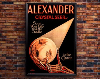 Alexander the Magician Magic Vintage Poster - Etsy