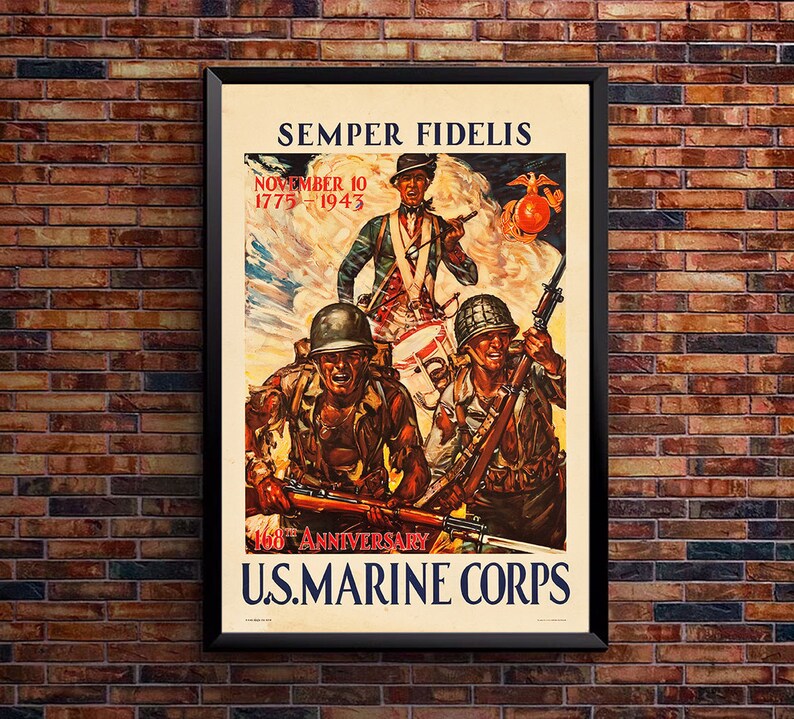 Semper Fidelis US Marines WW2 Poster - Etsy