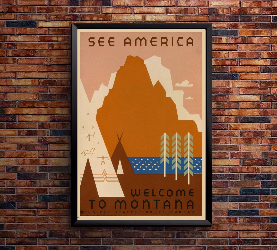See America Montana 2 Vintage National Park Service Poster - Etsy