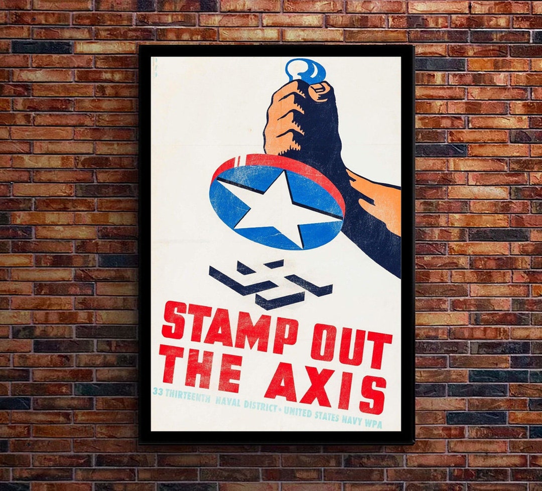 Stamp Out the Axis WW2 Vintage Poster World War 2 Poster - Etsy