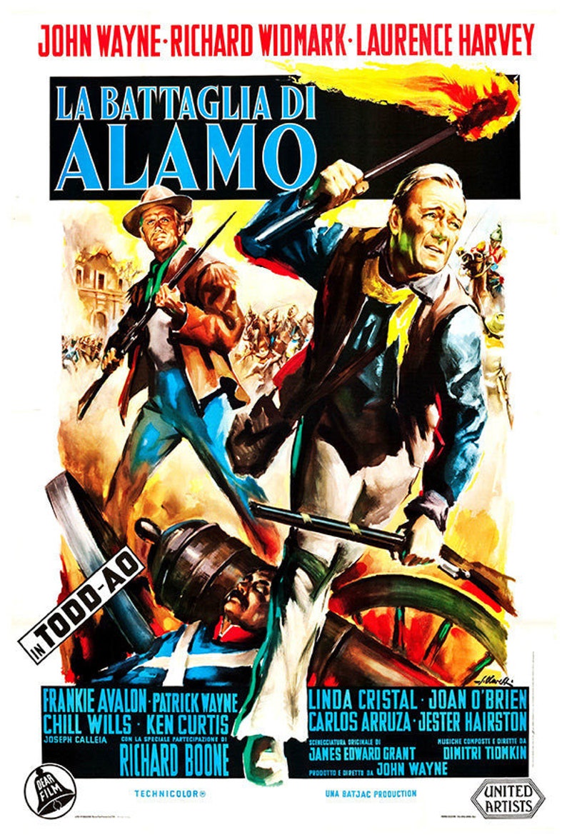 The Alamo 1960 Italian John Wayne Movie Poster - Etsy