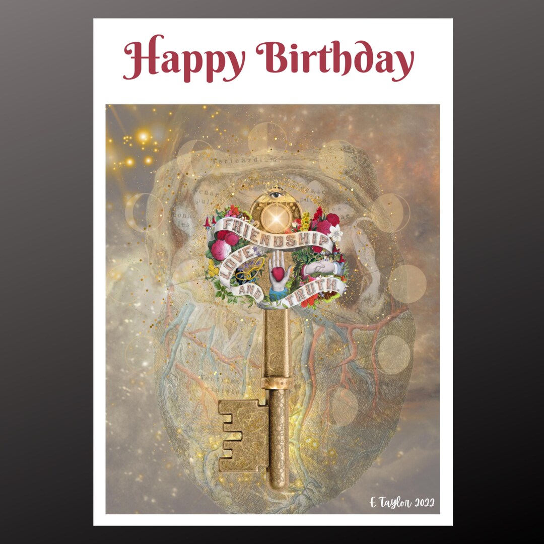 Happy Birthday Card Seeded and Personalised Option Wiccan Pagan Warlock Fantasy Art E Taylor ...
