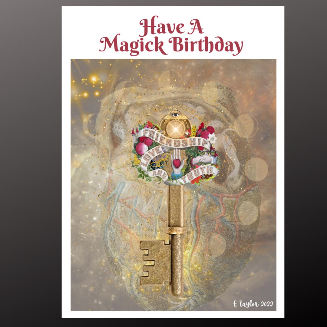 Have A Magick Birthday Card Seeded and Personalised Option Wiccan Pagan Warlock Fantasy Art E ...