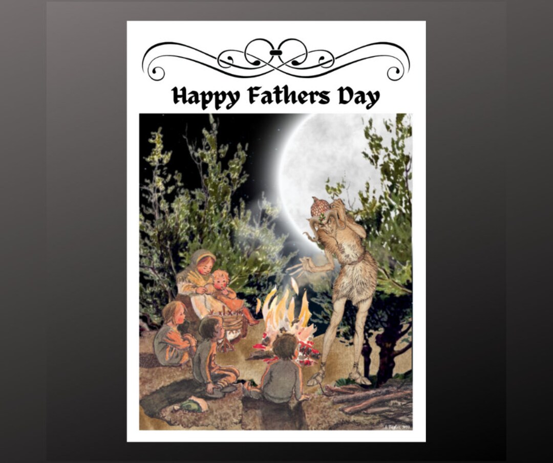 Happy Fathers Day Card Personalised and Seeded Option Folklore Warlock ...
