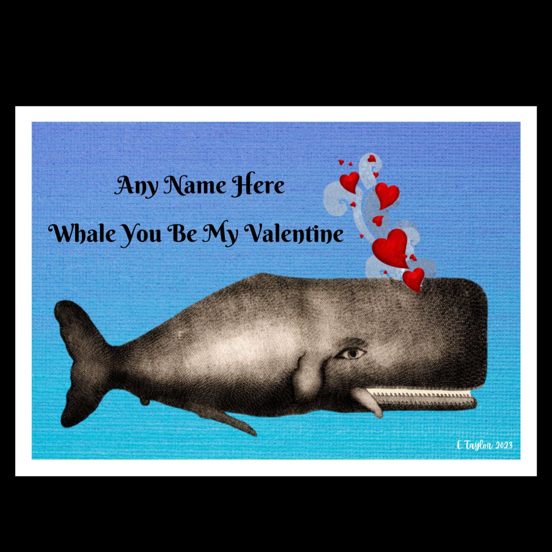 Whale You Be My Valentine Valentines Day Card Plantable Seed Card ...