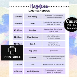 Kids Daily Schedule, Homeschool Schedule, Daily Routine, Class Schedule ...