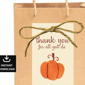 Thanksgiving Treat Tags Printable, Treat Bag Tags, Thanksgiving Gift ...