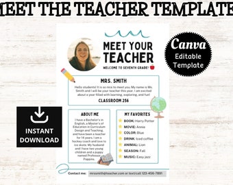 Editable Meet the Teacher Letter, Back to School Printable Flyer, Meet ...