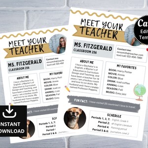 Editable Meet the Teacher Sign Back to School Printable - Etsy