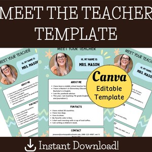Editable Meet the Teacher Letter Back to School Printable - Etsy