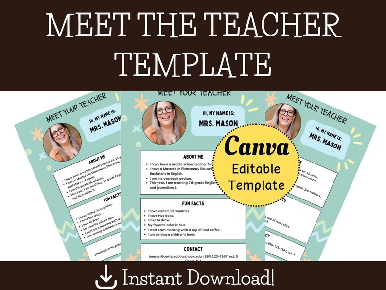 Editable Meet the Teacher Letter Back to School Printable - Etsy