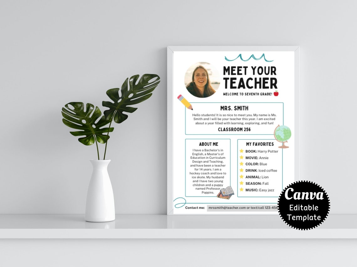 Editable Meet the Teacher Template, Back to School Printable Flyer ...