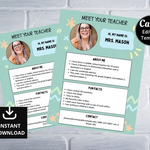 Editable Meet the Teacher Letter, Back to School Printable Flyer, Meet ...