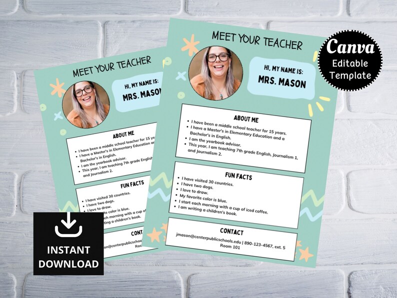 Editable Meet the Teacher Letter, Back to School Printable Flyer, Meet ...